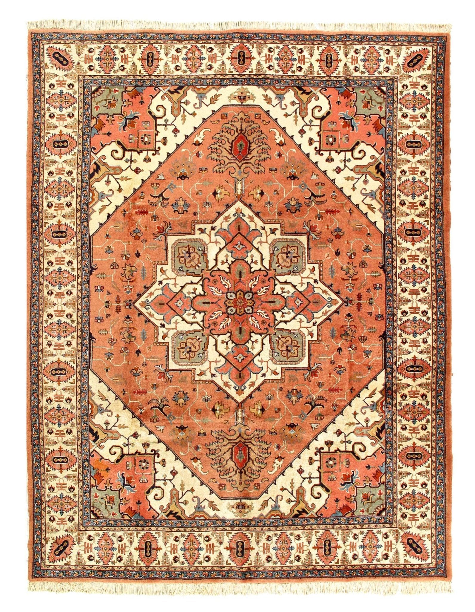 Handmade Rare Heriz Design Area Rug | Handwoven Geometric Oriental Rug ...
