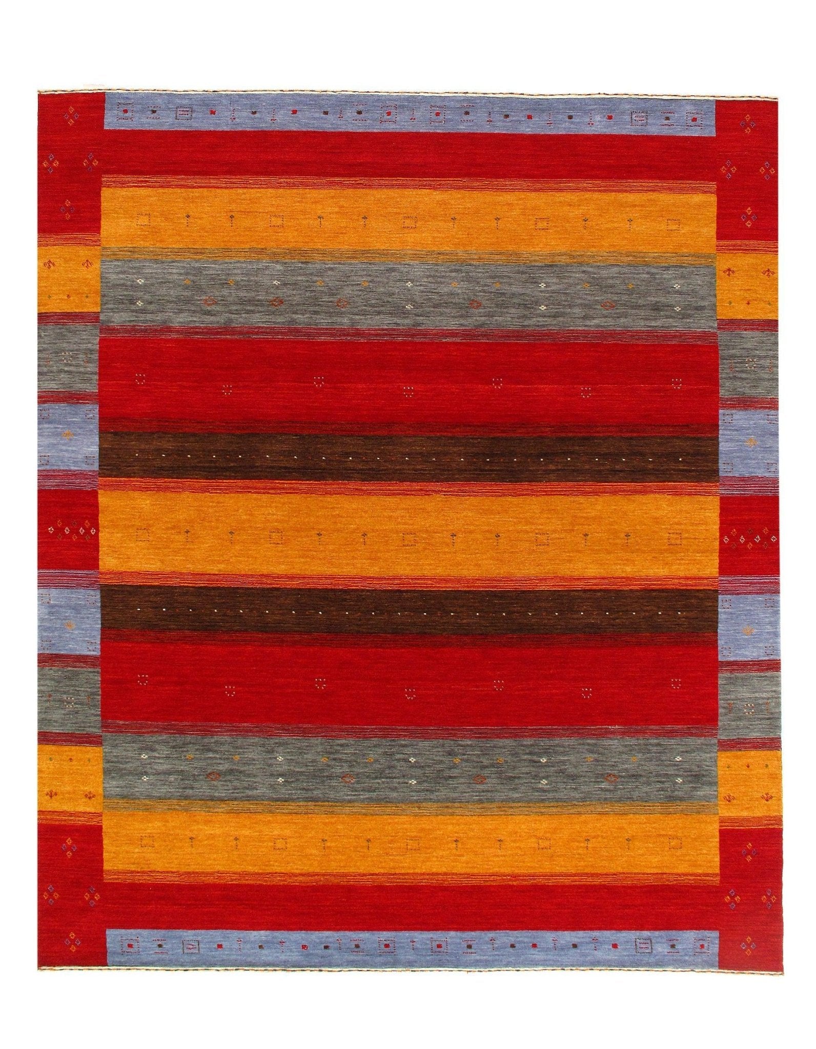 Multi Color Persian Hand Knotted Gabbeh Design 8' X 10' - Canvello